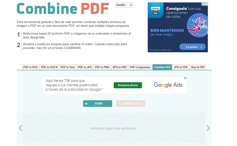 Herramientas online y gratuitas para combinar PDF