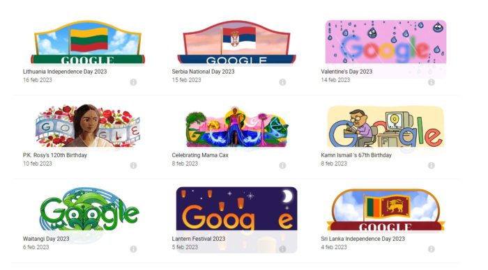 Los doodles de Google: 25 años de diversión